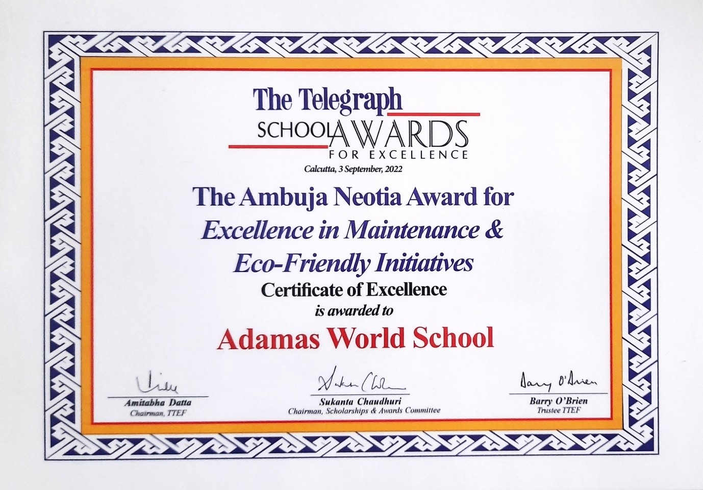 The Telegraph School Awards for Excellence 2022 - Adamas Worldschool