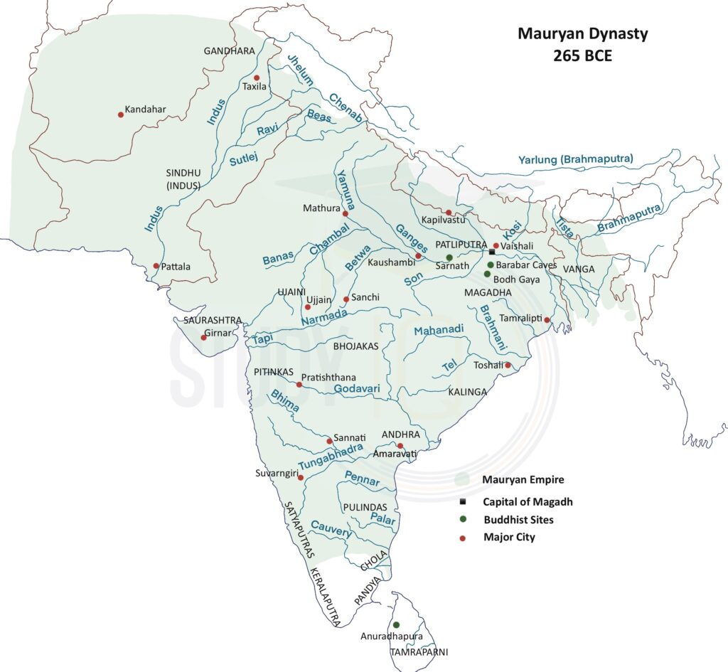 Mauryan Empire Map, History, Achievements, Kings, Wars, Decline