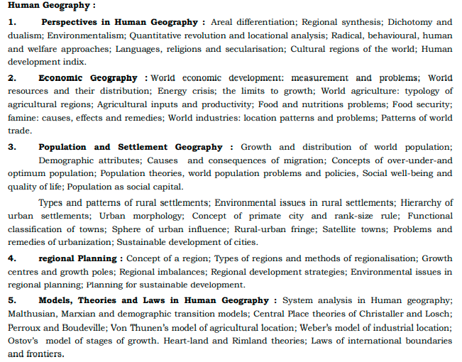 UPSC Geography Syllabus For IAS Mains 2023, Download Paper 1 & 2 PDF
