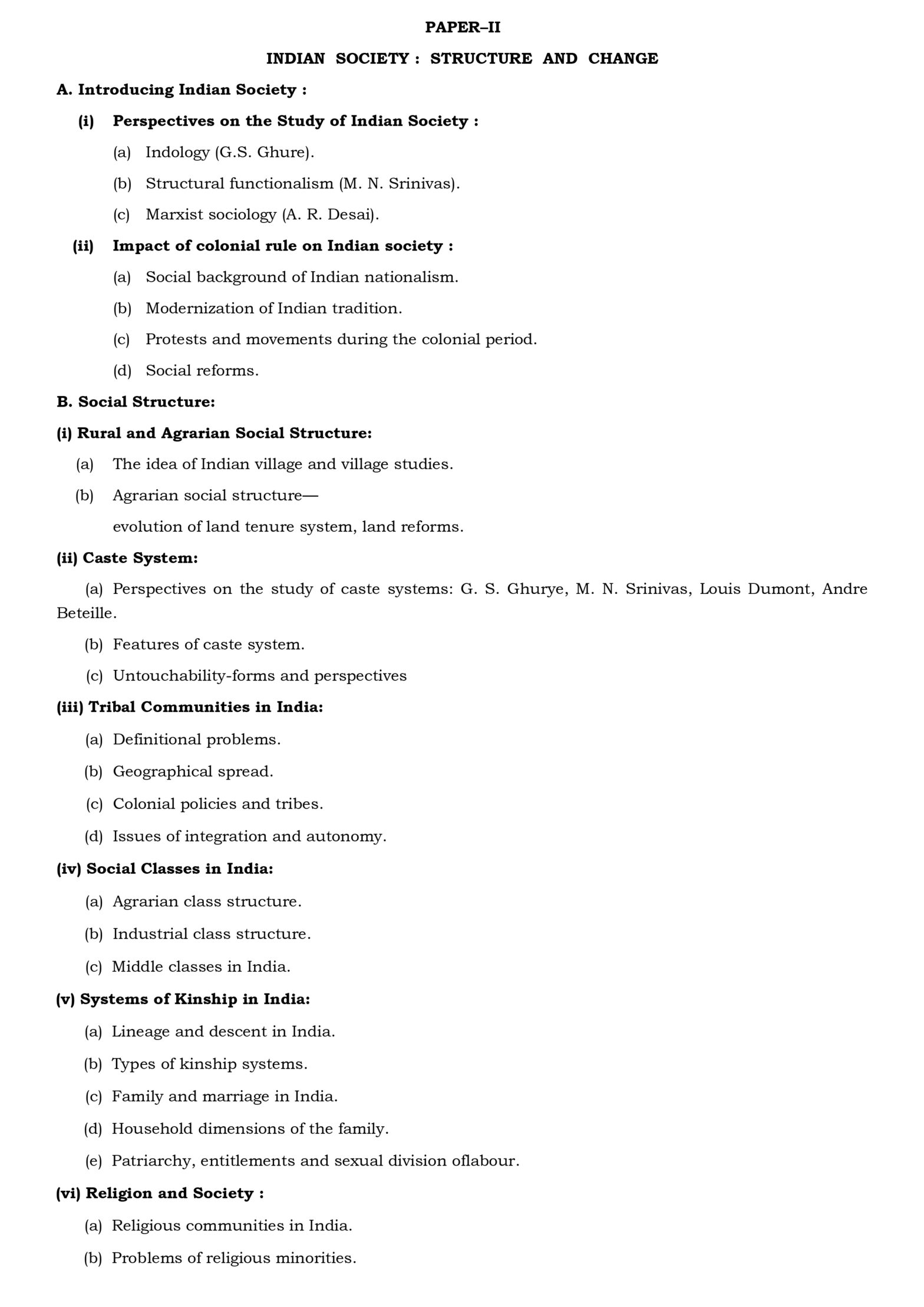 UPSC Sociology Syllabus for Optional Paper 1 & 2, 2023, PDF