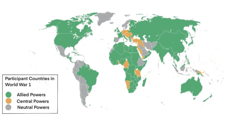 World War 1, Countries, Causes, Map, Timeline, Consequences