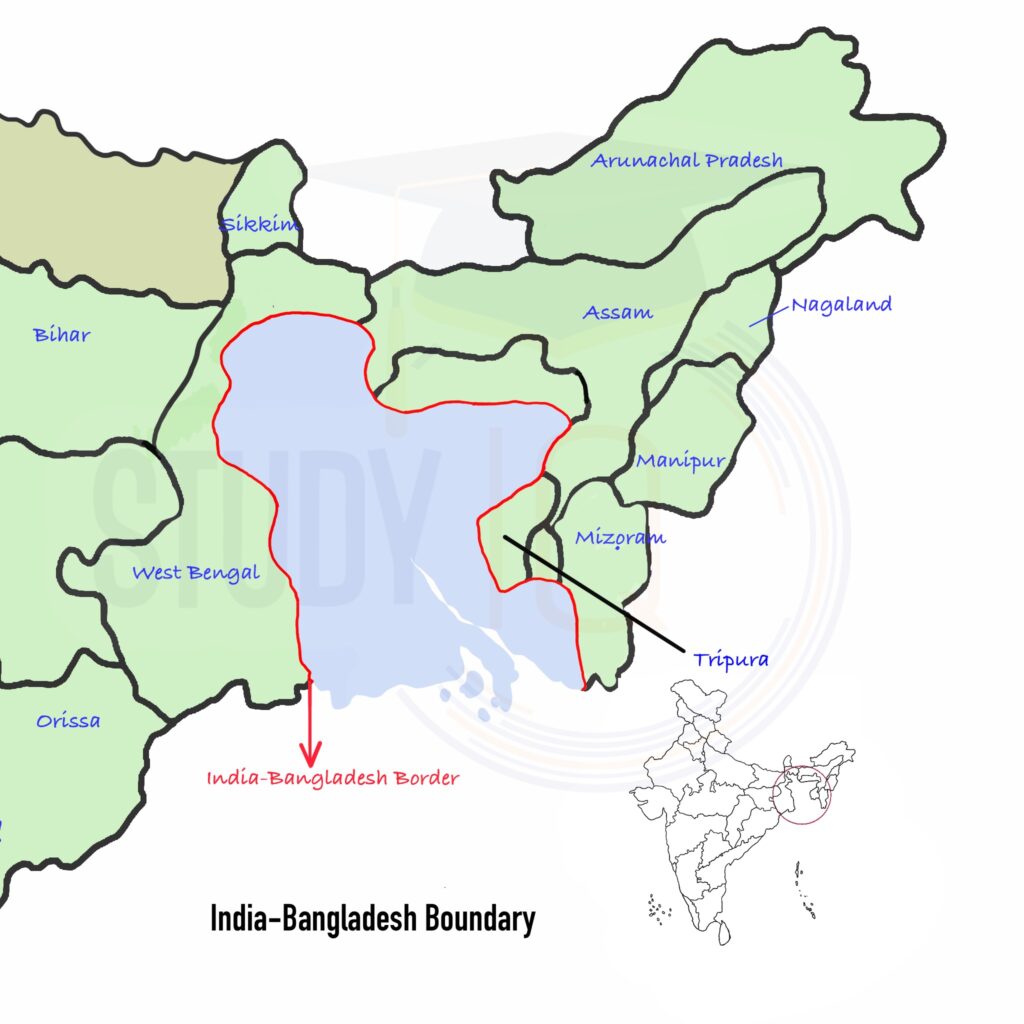 India and Bangladesh Border Dispute, Map, Disputed Regions