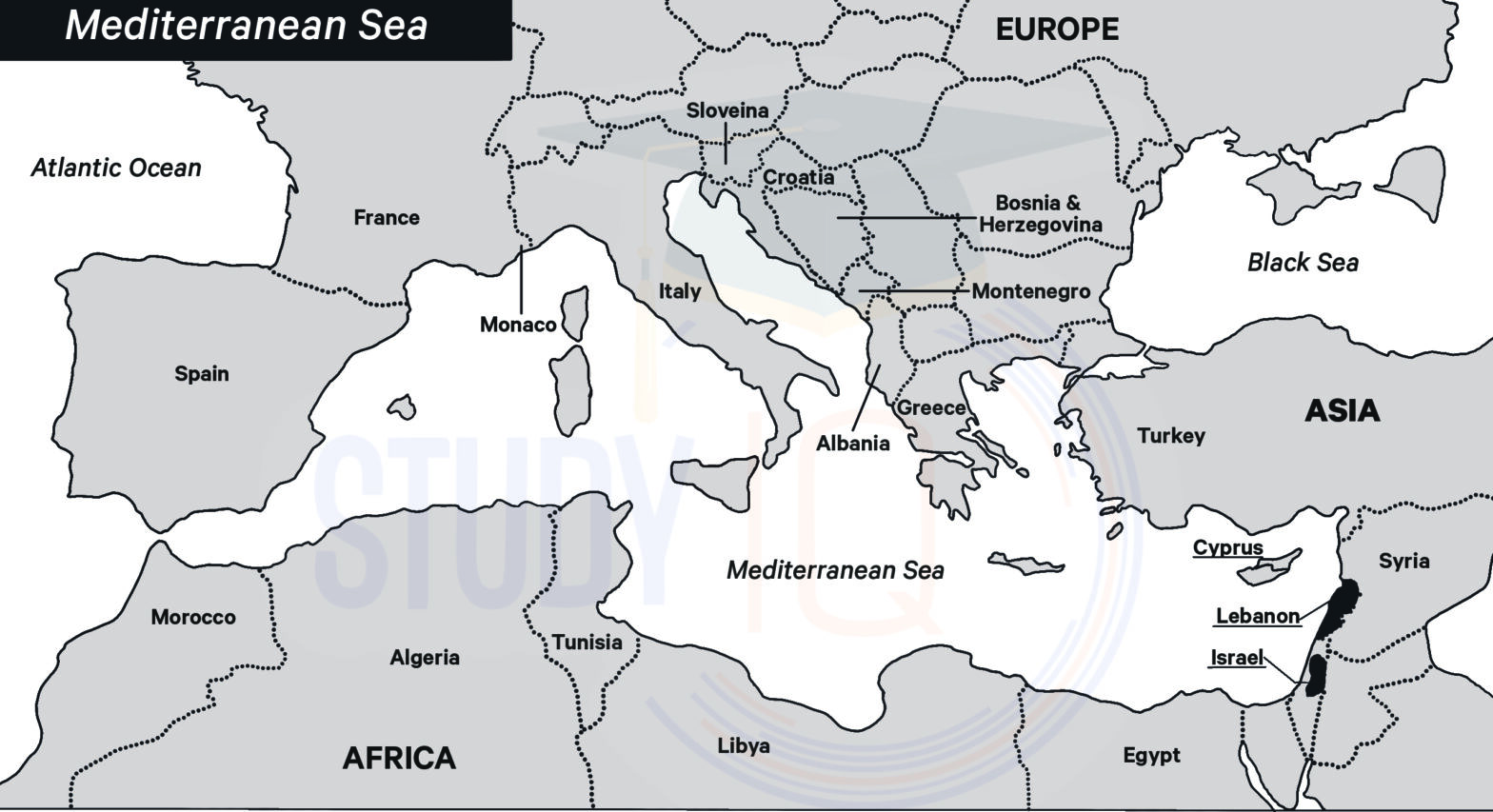 Mediterranean Sea, Map, Bordering Countries, Significance