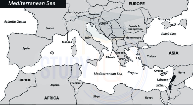 Mediterranean Sea, Map, Bordering Countries, Significance