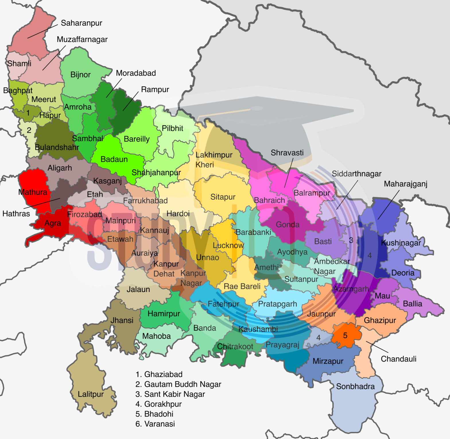 Districts of UP List, Map, Uttar Pradesh Total Area & Populations
