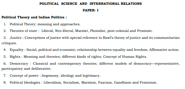 UPSC Political Science Syllabus for IAS Mains, Download PSIR Paper 1 ...
