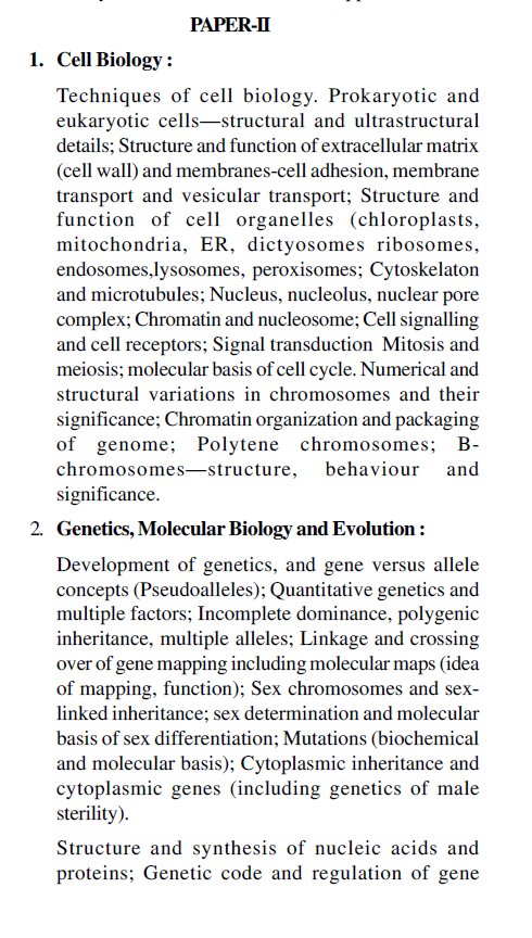 UPSC Botany Syllabus For IAS Mains 2023, Download Paper 1 & 2 PDF