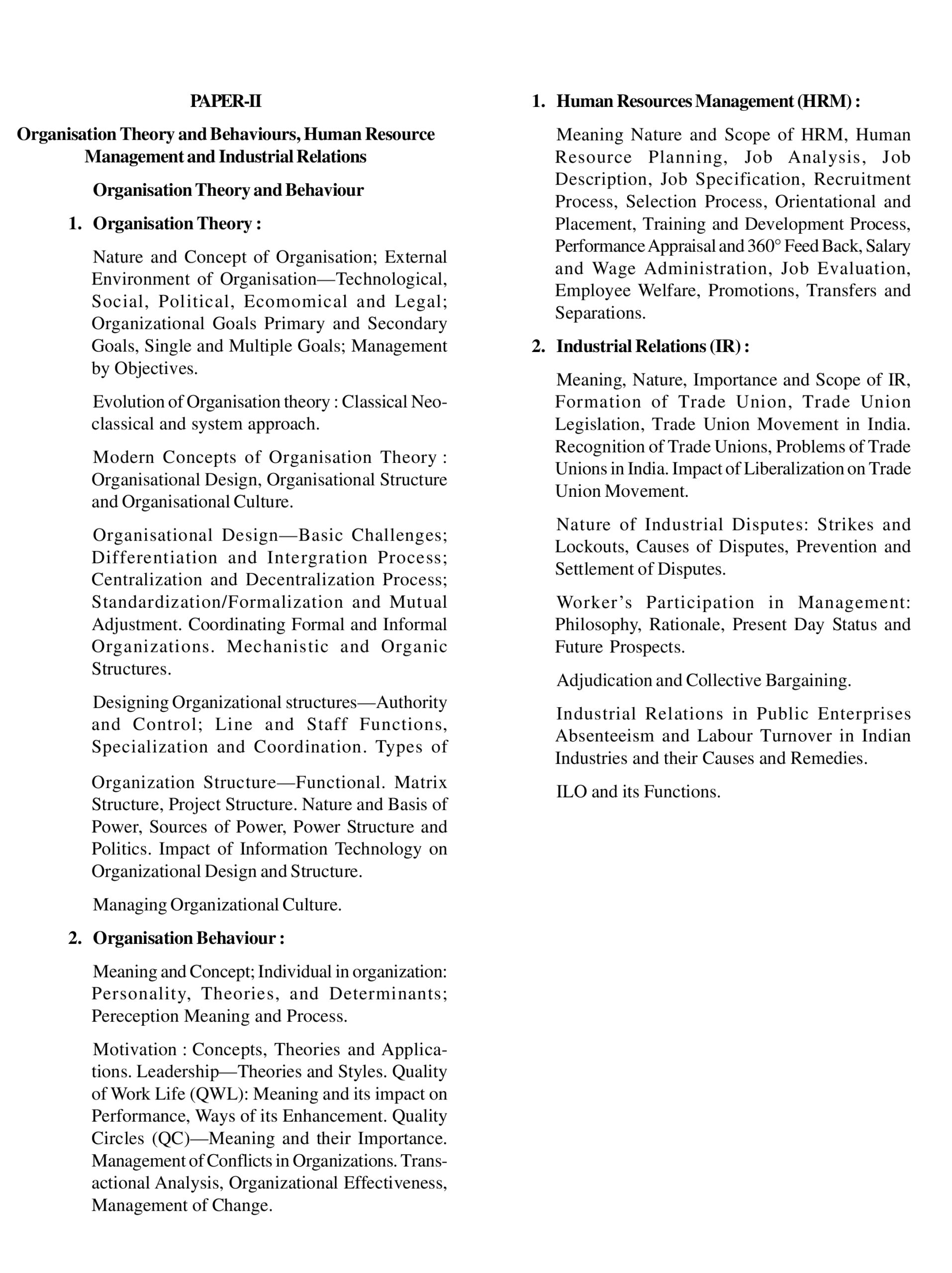 UPSC Commerce & Accountancy Syllabus for IAS Mains 2023