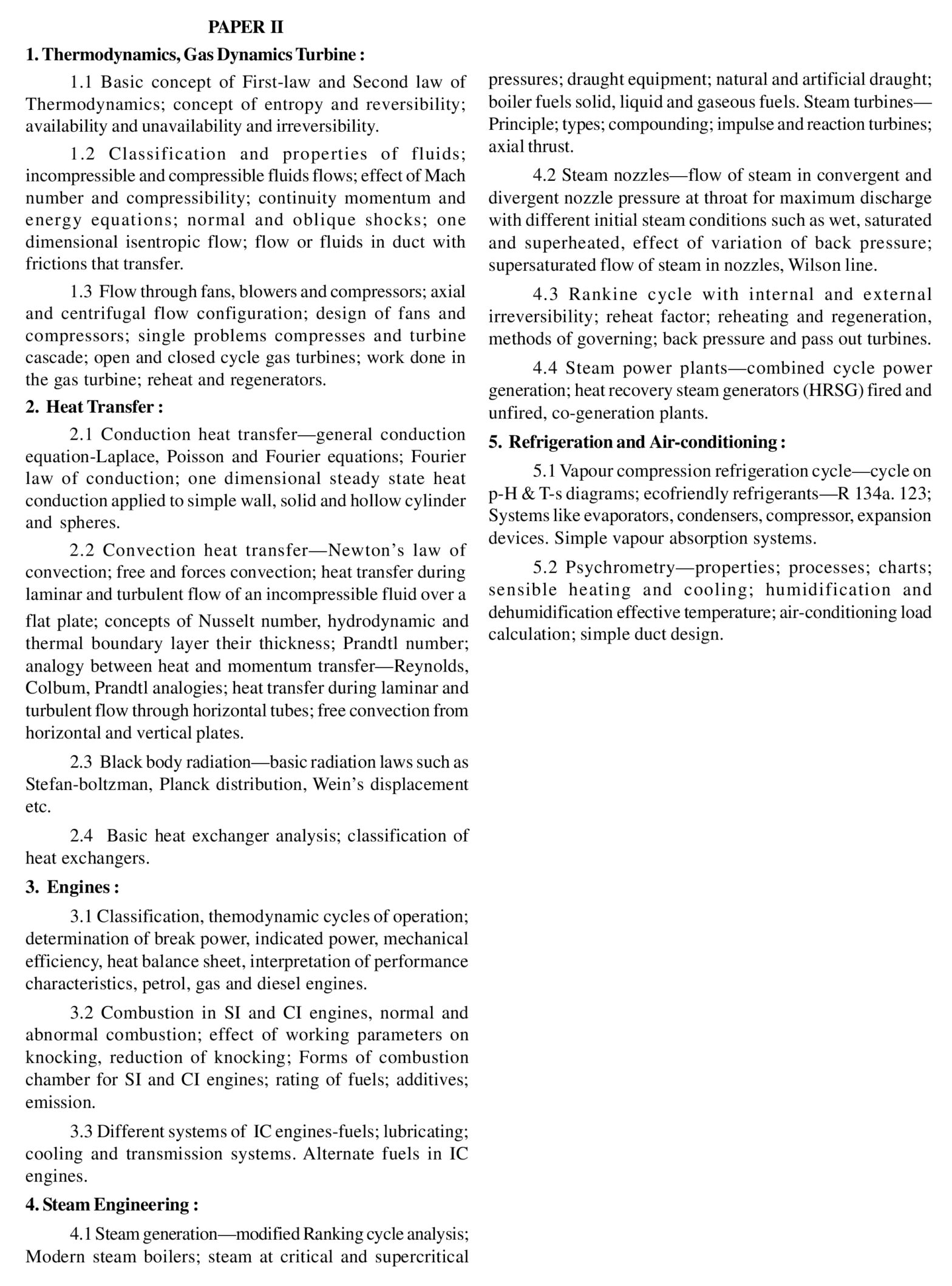 UPSC Mechanical Engineering Syllabus for IAS Mains 2023, Download PDF