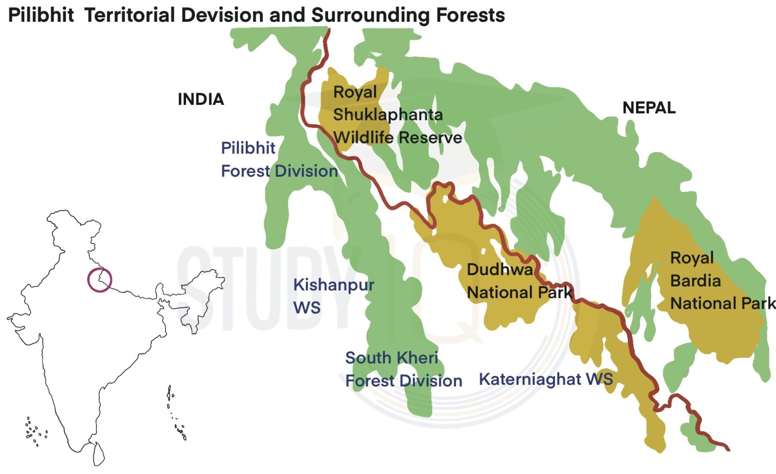 Pilibhit Tiger Reserve Map, Flora, Fauna, Significance