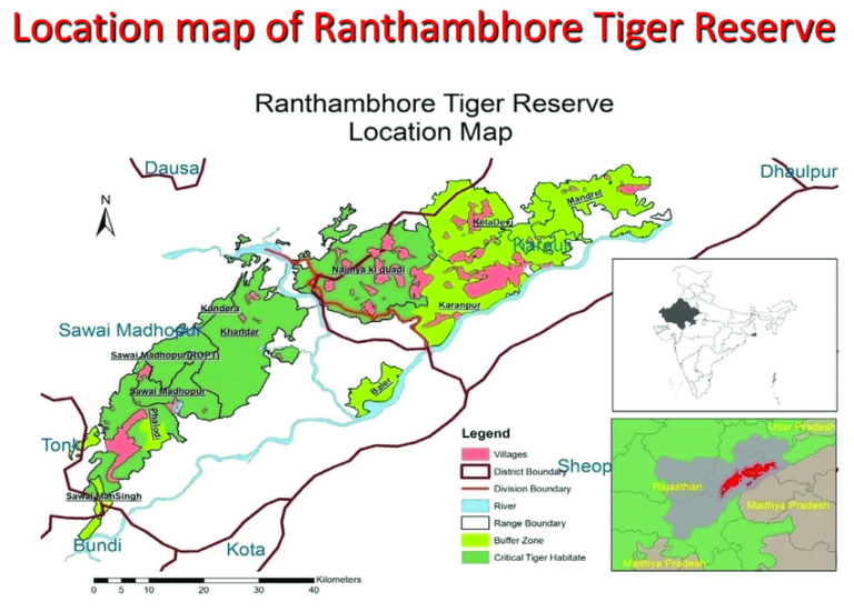 Ranthambore Tiger Reserve, Location, Map, Tiger Population