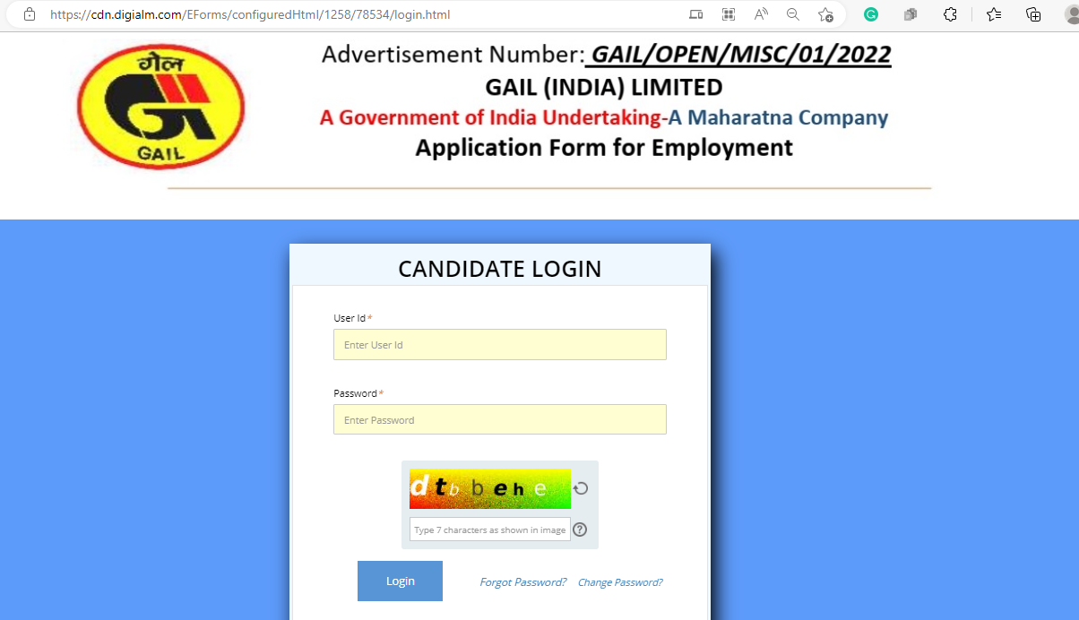 GAIL Non Executive Admit Card 2022, Download Hall Ticket Now