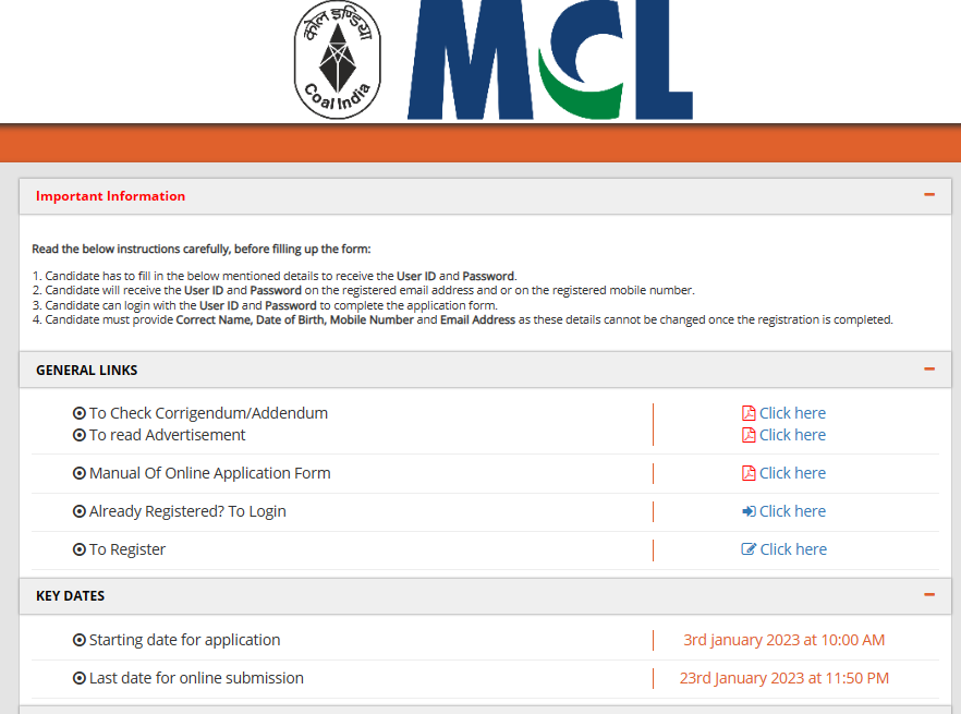 MCL Recruitment 2023 Notification Out For 295 Mining Sirdar, Jr Overman ...