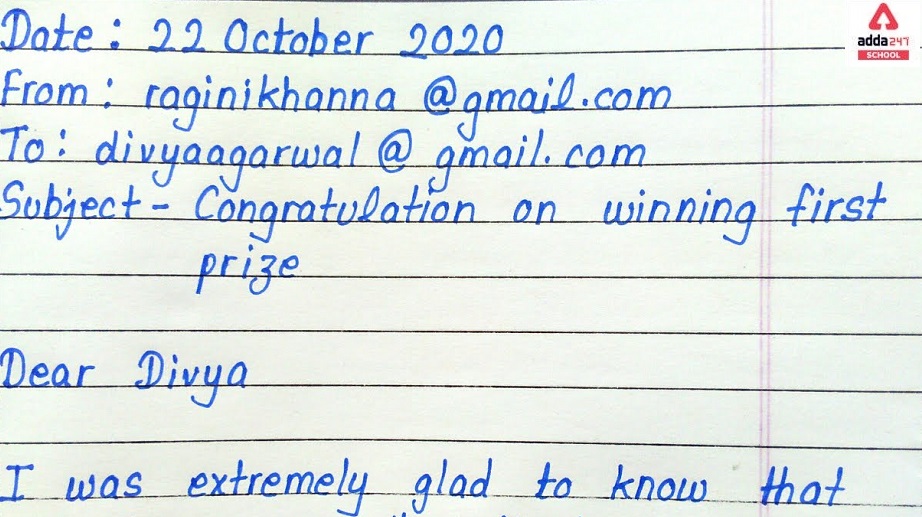 Email Writing Format Examples For Students Of Class 10 12