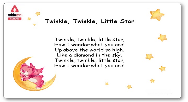 Twinkle Twinkle Little Star How I Wonder What You are, Poem