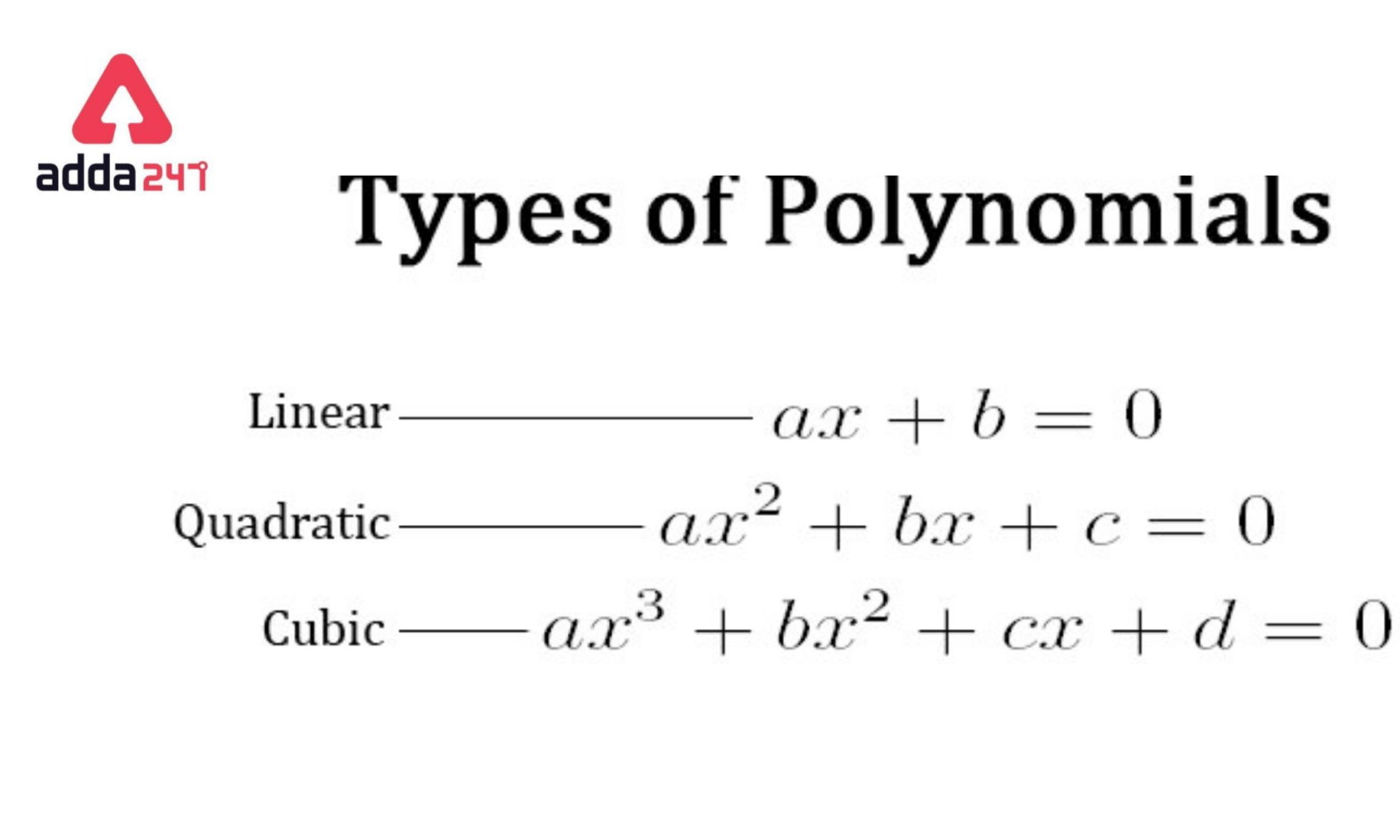 Polynomial Definition Formula Types Function Degree Example