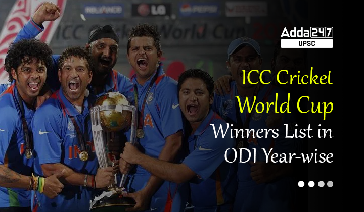 ICC Cricket World Cup Winners List in ODI Year-wise