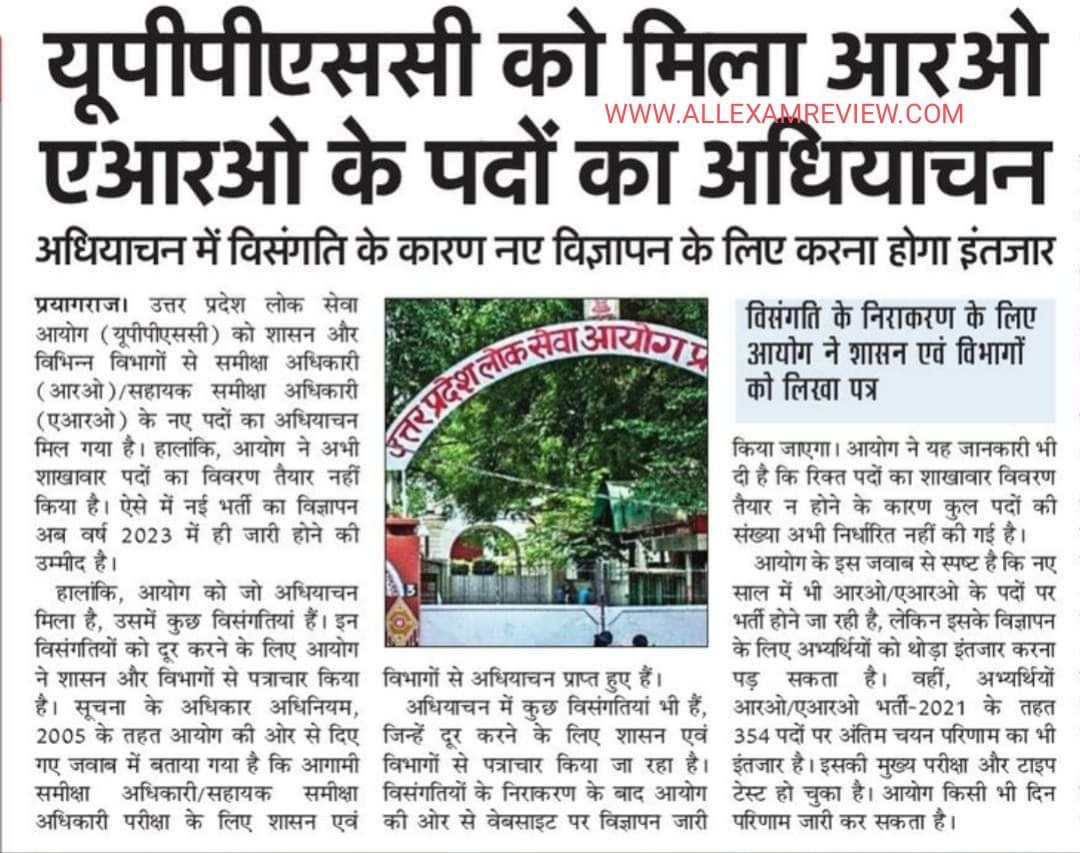 UPPSC RO ARO 2023 Recruitment Notification To be released soon!