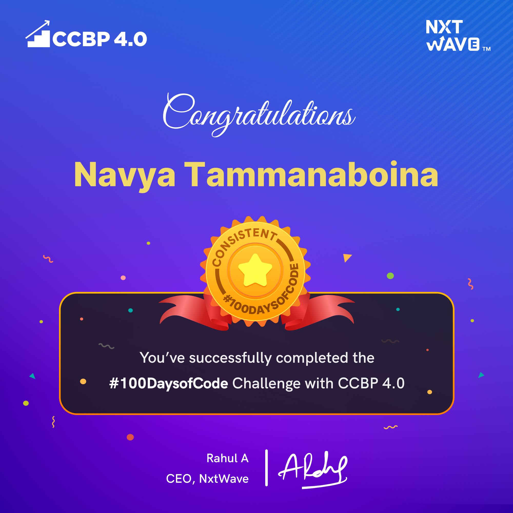 Navya Tammanaboina - Full Stack Development Trainee | CCBPian at NxtWave | | LinkedIn
