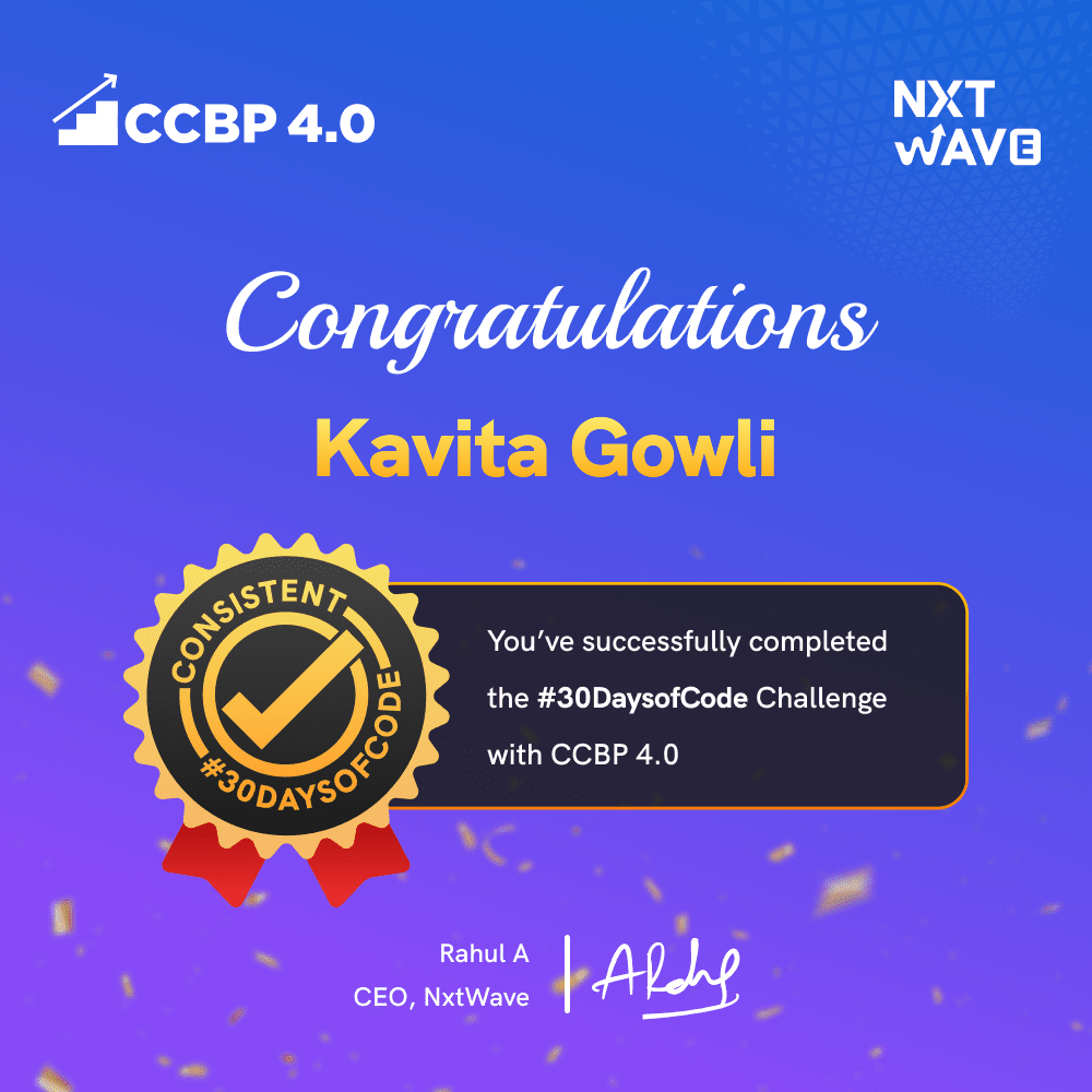 Kavita Gowli - NxtWave - Hyderabad, Telangana, India | LinkedIn Kavita Gowli - NxtWave - Hyderabad, Telangana, India | LinkedIn