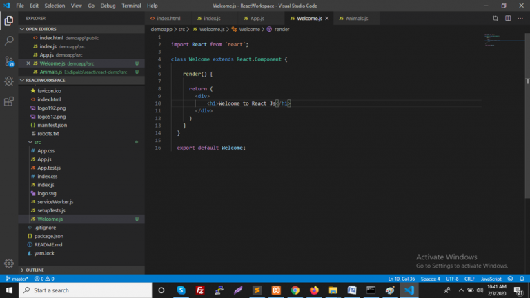 React Js Environment Setup And Component Creation Codeplateau