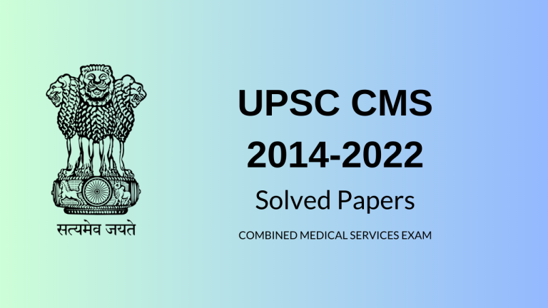 UPSC CMS SOLVED PAPERS | UPSC Medico