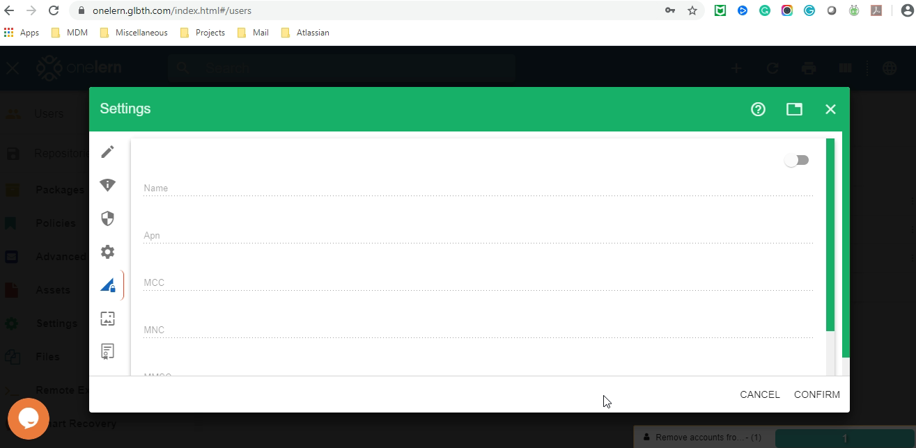 Creating Device Settings : OneLern