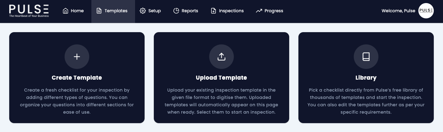 How to upload a Template on the Pulse Inspection App? : Smart Checklists, Inspections and Audits
