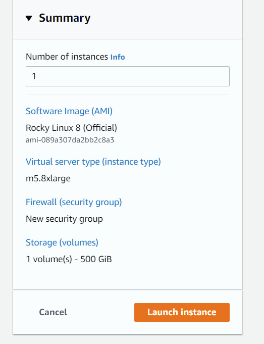 Installation of Rocky Linux 8 on AWS Ec2 Instance for CCE : Support Services