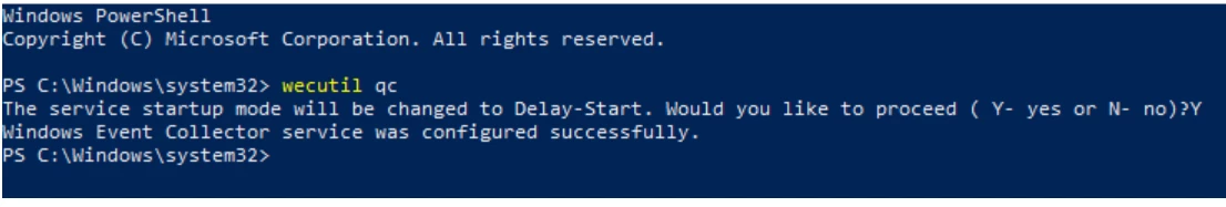 Event Collection at Windows Collector Server : Support Services