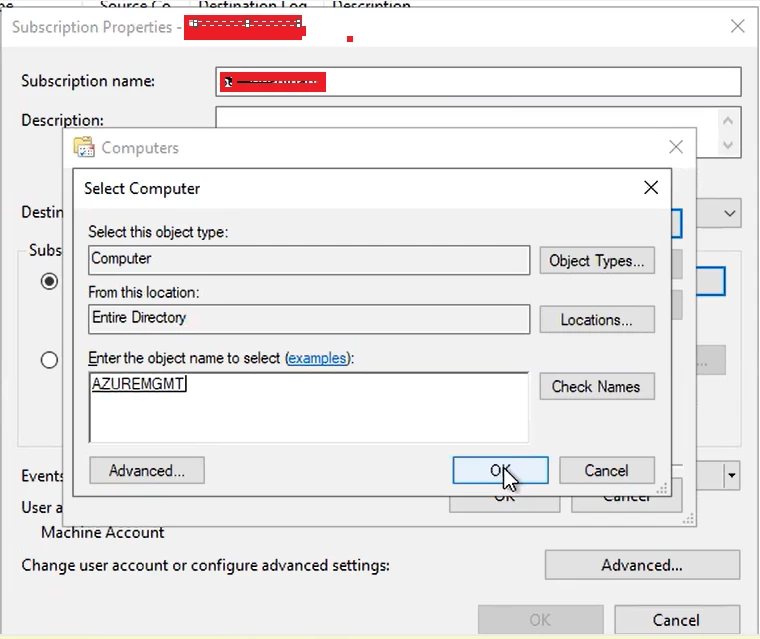 Event Collection at Windows Collector Server : Support Services