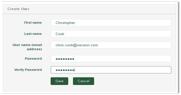 Create the first user : Support Services