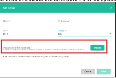 Seqrite Firewall Remote Syslog Configuration : Support Services