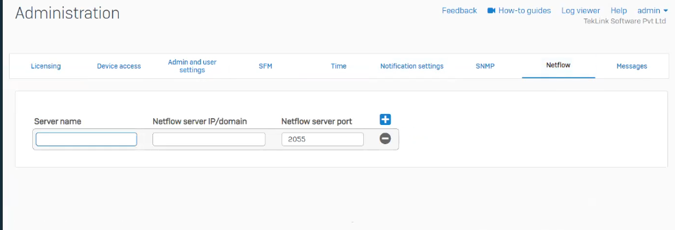 Configure Syslogs and Netflow from the Sophos firewall : Support Services