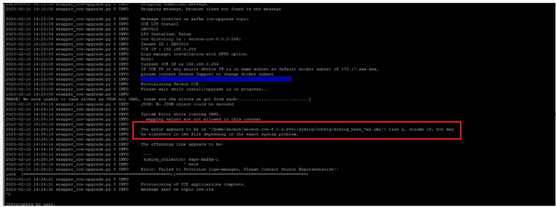 Troubleshooting: CCE Known Issues : Support Services
