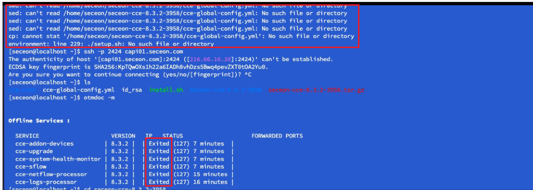 Troubleshooting: CCE Known Issues : Support Services