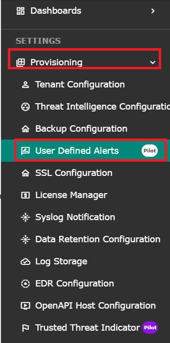 User Defined Alert Creation (UDA) Guide : Support Services