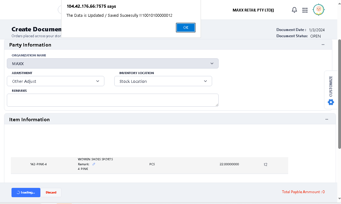 AR/WEB-005- Inventory-Stock Adjustment – Animo RETAIL Knowledge Base