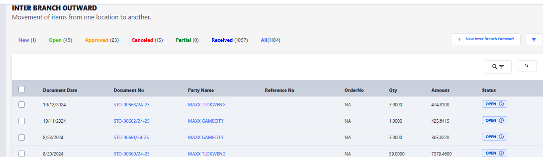 How to make Inter Branch Transfer Outward – Animo RETAIL Knowledge Base