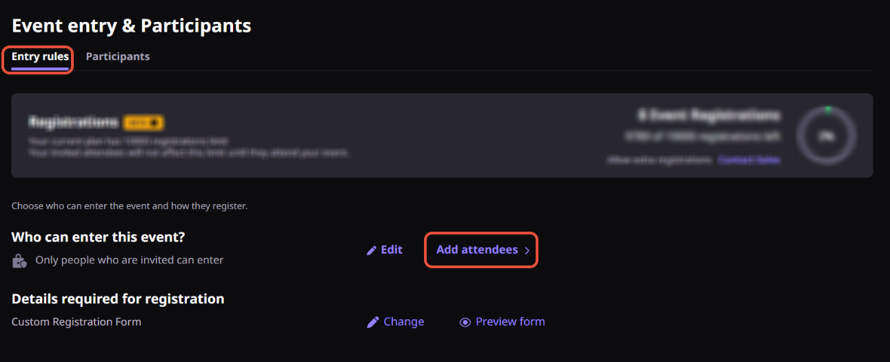How to set up event entry rules for attendees? : Airmeet