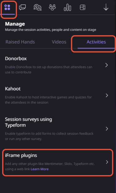 Embed an Iframe code in Airmeet Live Session : Airmeet