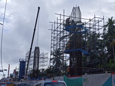 SN Jn pier (P1034 & P1035) Rebar work inprogress- 30-7-2020 - Kochi Metro Rail Ltd.