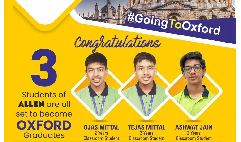 Three students of ALLEN got selected to study at Oxford - My Exam ...