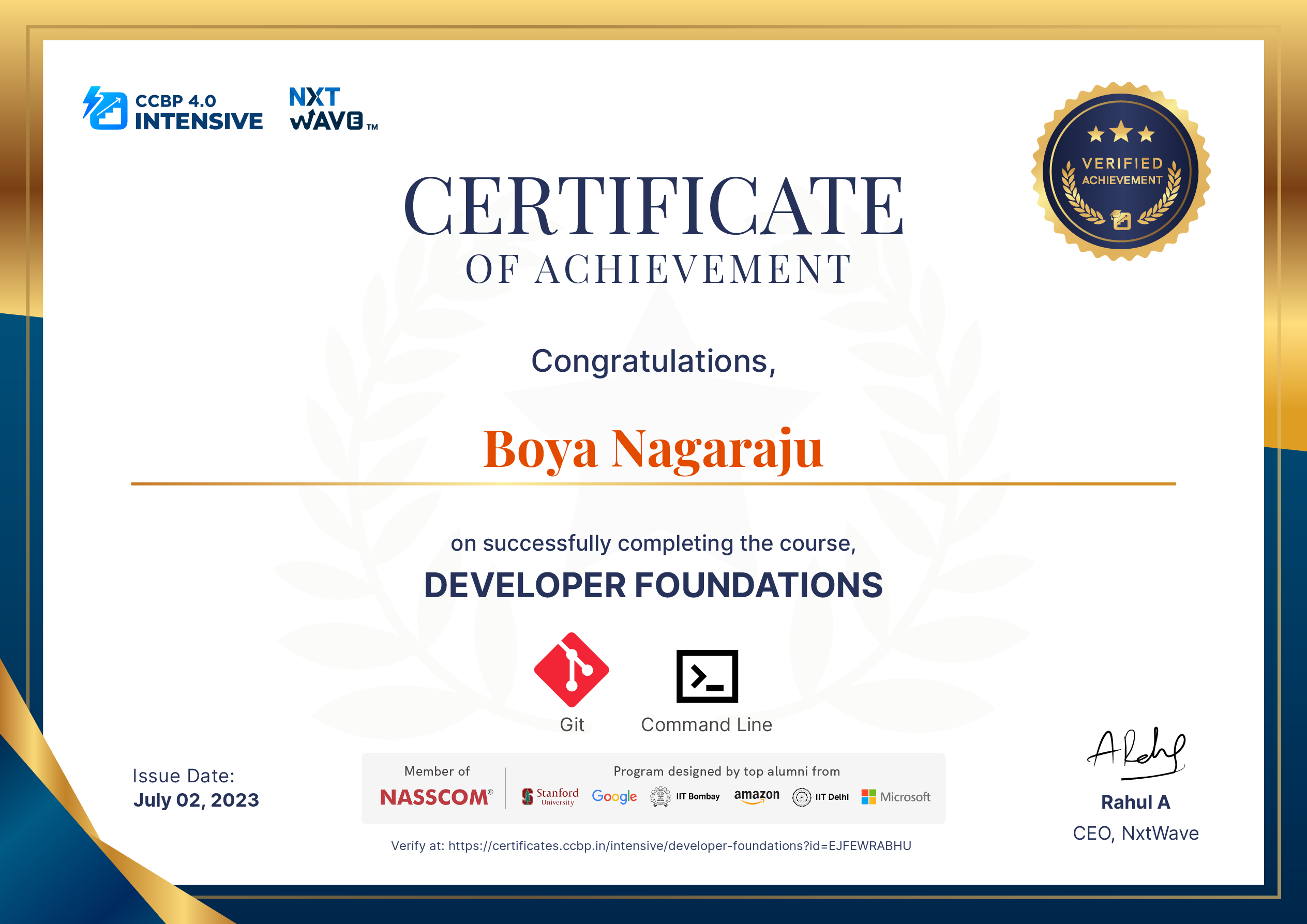 Nagaraju Boya - Nxtwave Disruptive Technologies | LinkedIn