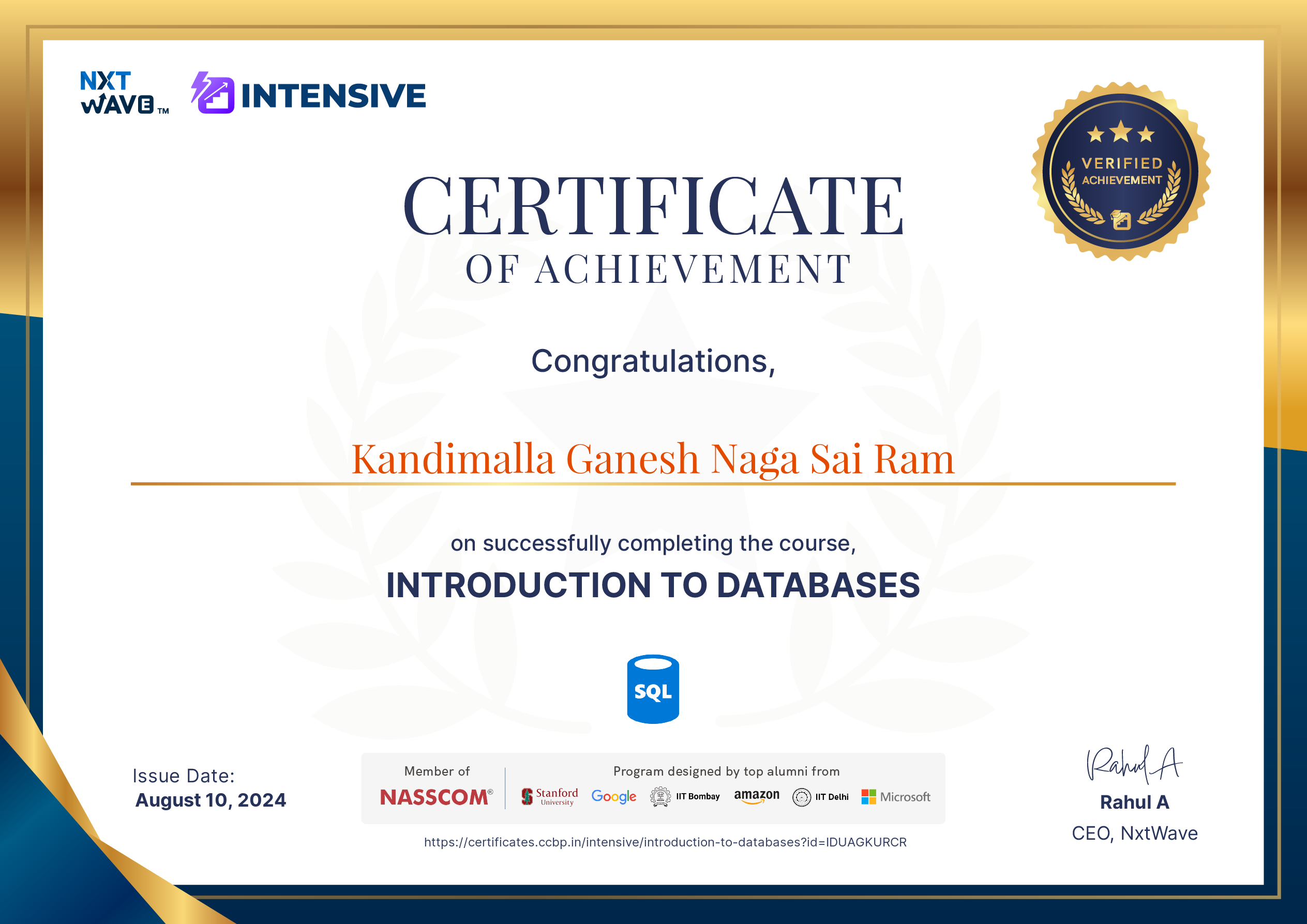 Ganesh Naga Sai Ram Kandimalla - Systems Engineer at Tata Consultancy Services | LinkedIn