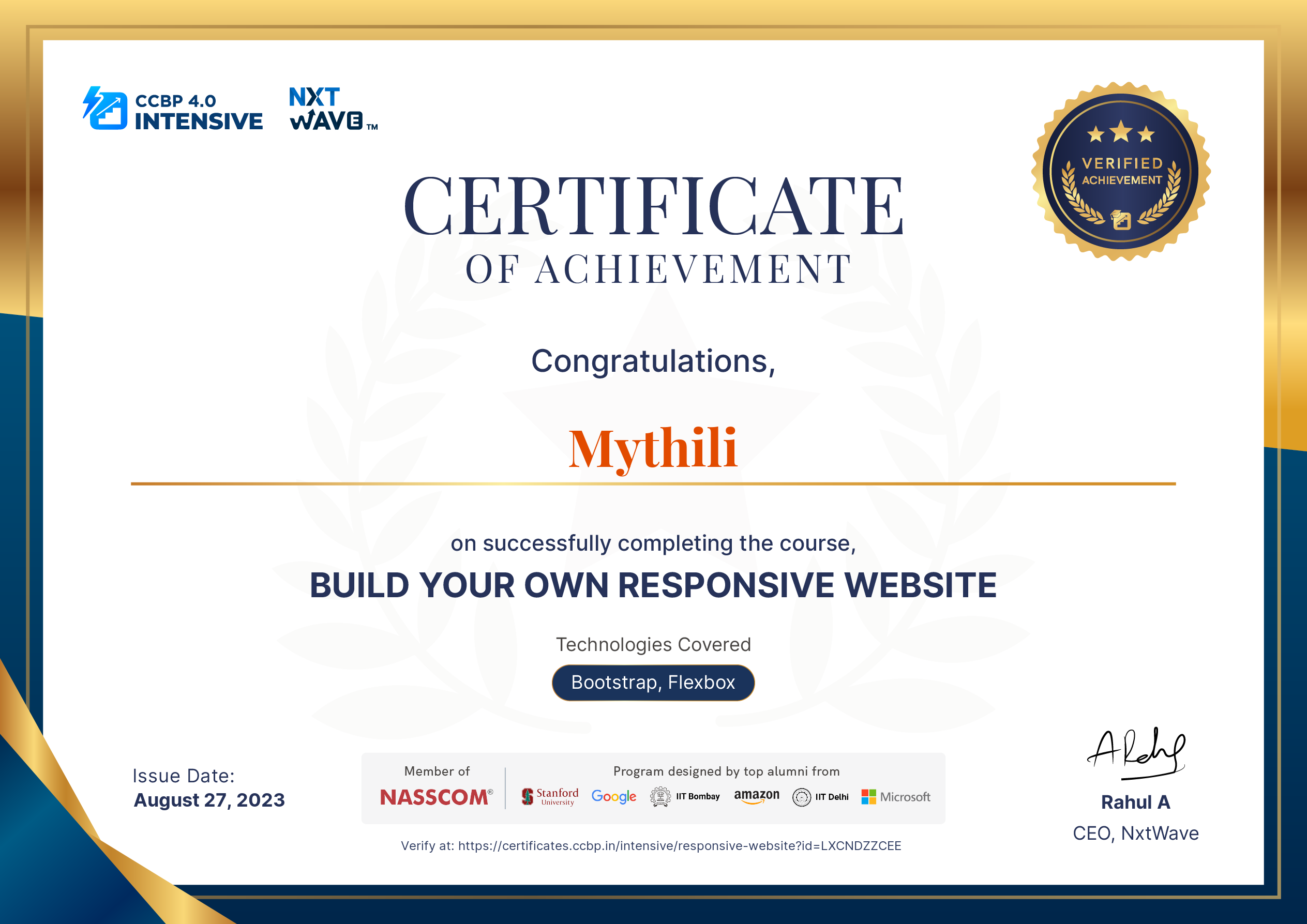 Mythili Deepakkumar - Aspiring full Stack Development Trainee | CCBPian at NxtWave | HTML, CSS ...
