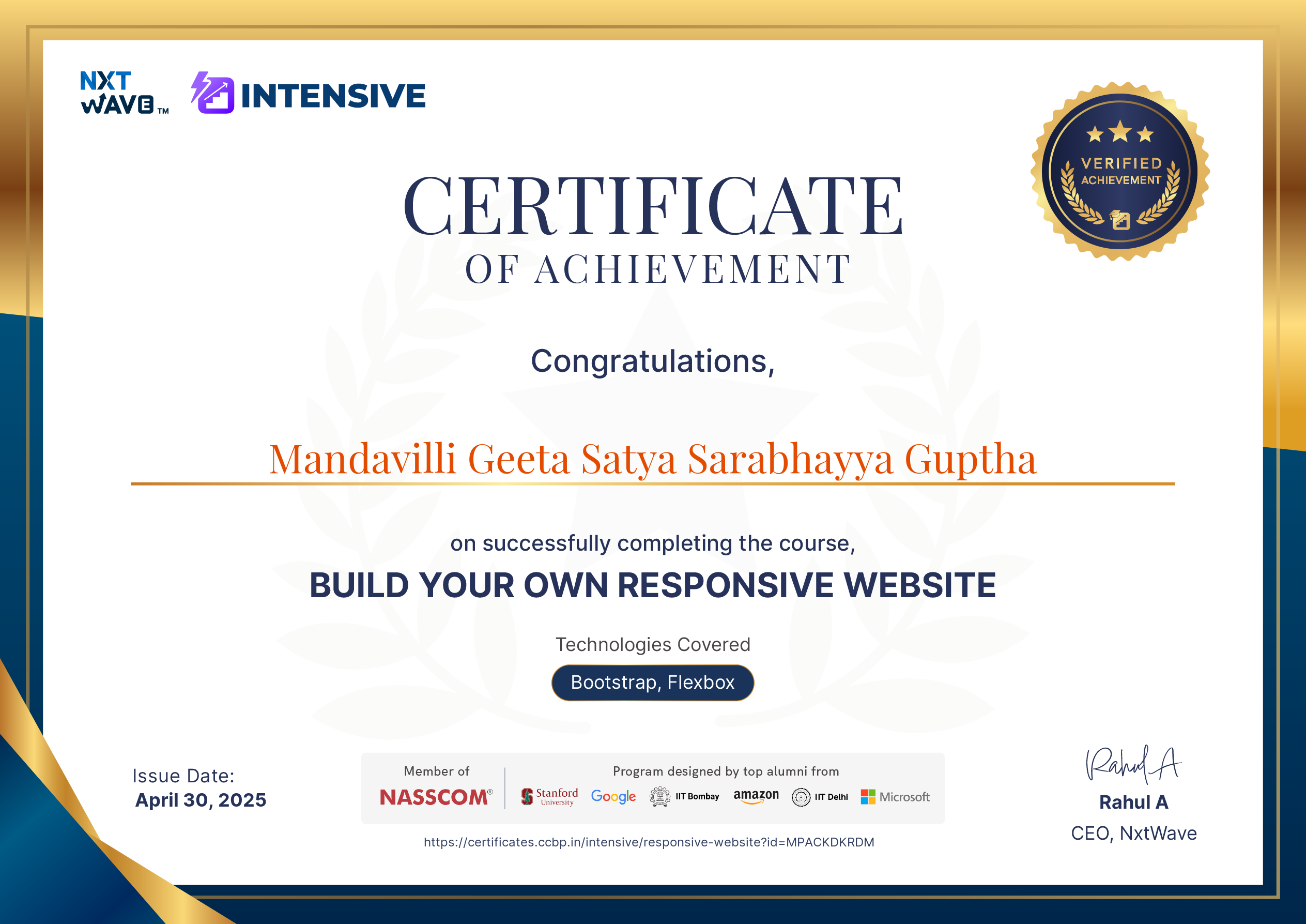 Guptha Mandavilli - Aspiring MERN Stack Developer | CCBPian at NxtWave | Python, SQL, React JS ...