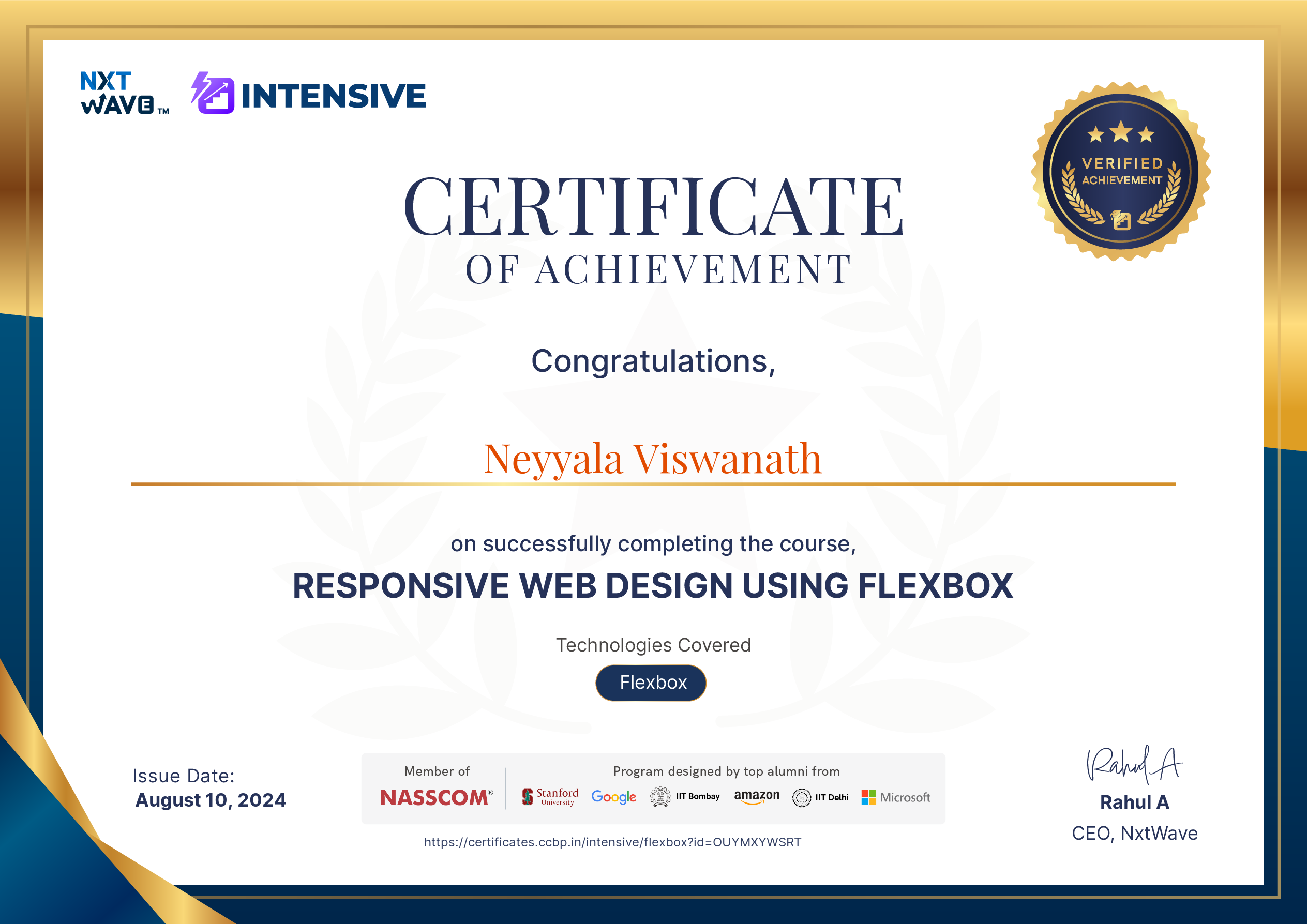 viswanath neyyala - Full Stack Development Trainee | CCBPian at NxtWave | React JS, Frontend ...
