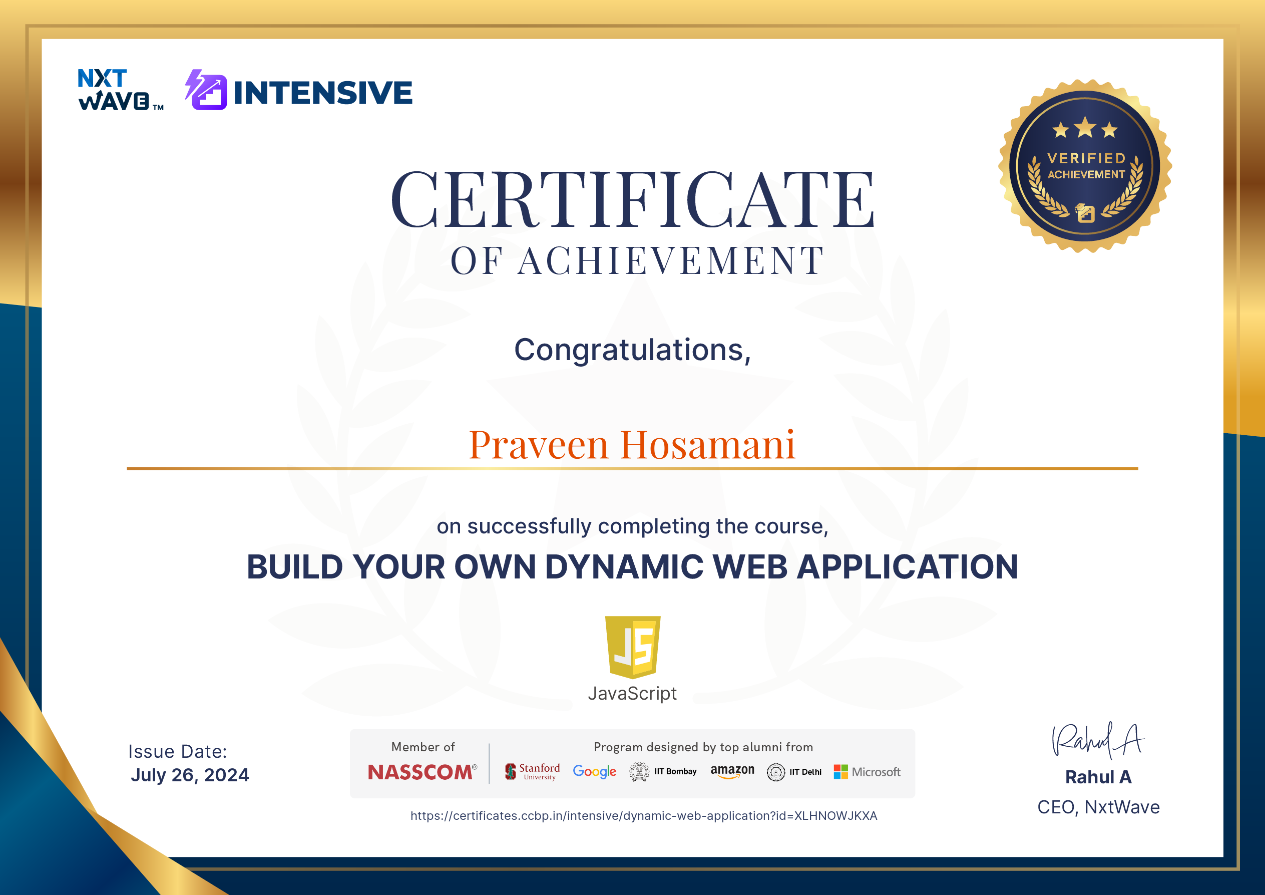 Praveen Hosamani - MERN Stack Developer | CCBPian at NxtWave | intensive student @nxtwave ...