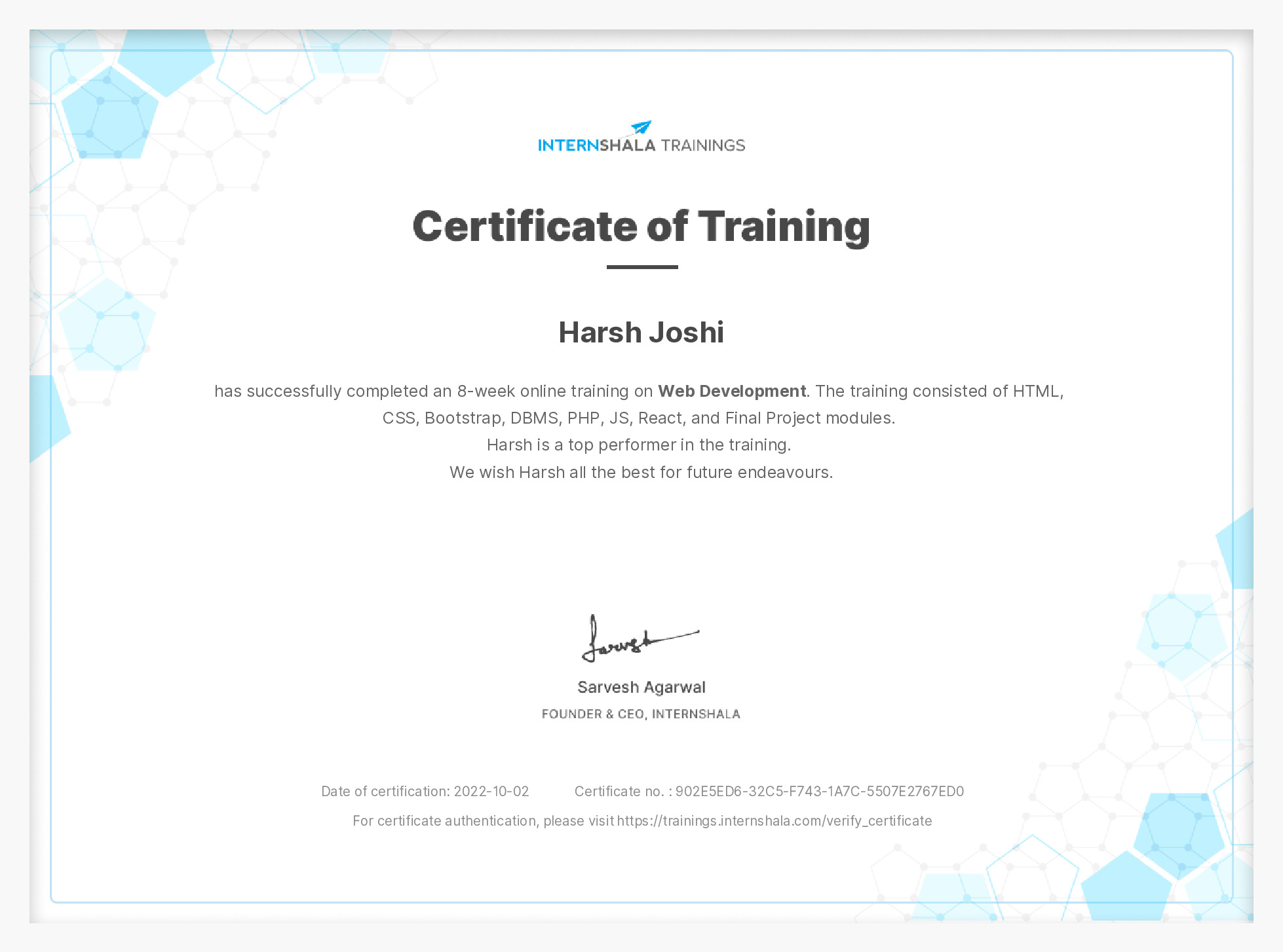 Harsh Joshi - Full Stack Web Developer | HTML, CSS, JavaScript, React, Node.js, MongoDB, AWS, AI ...